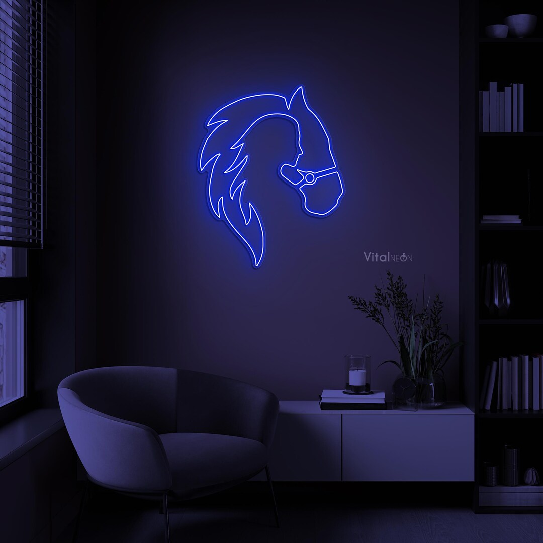 Horse Head Neon Sign, Animal Wall Decor - Etsy