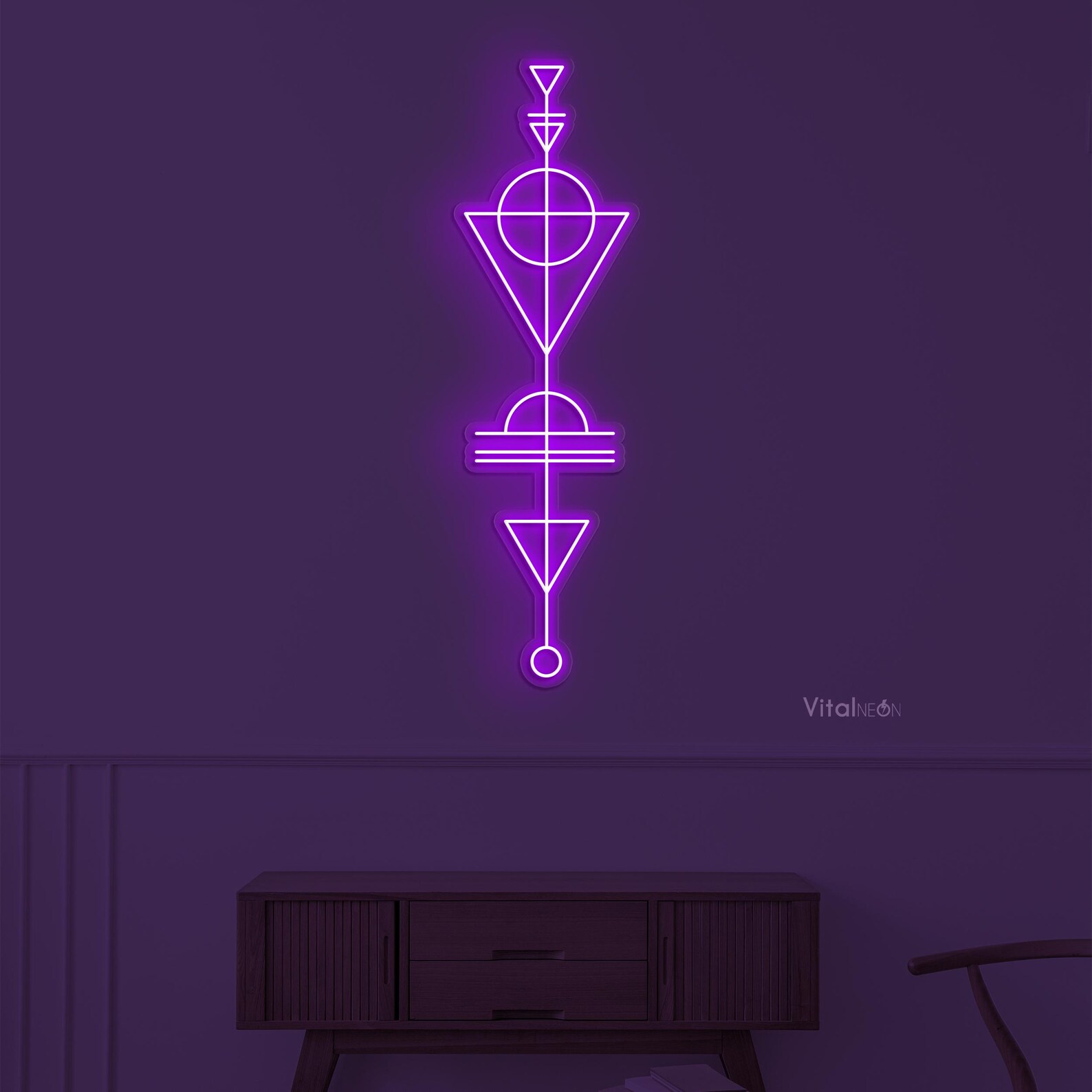 Libra Neon Sign, Sacred Geometry Zodiac Wall Decor, Custom LED Light ...