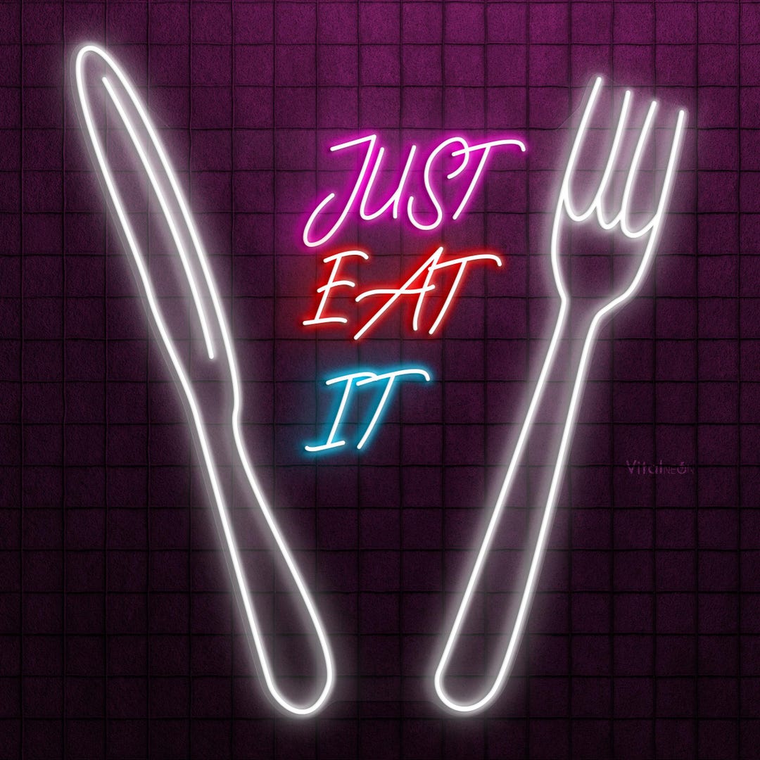 Just Eat It Neon Sign, Just Eat It Led Light, Cafe, Bar & Lounge Wall ...