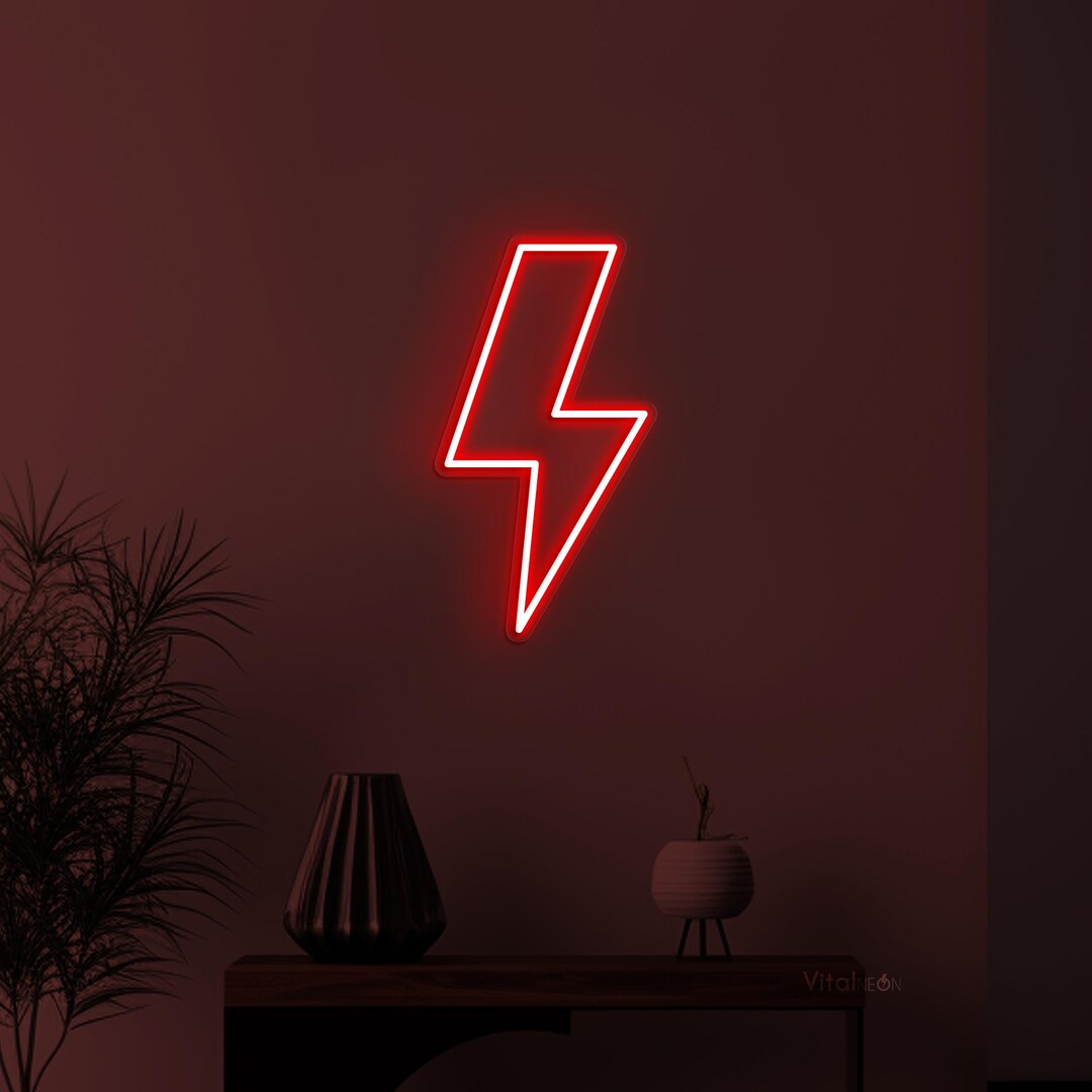 Lightning Thunder LED Neon Sign, Game Room Bar Cafe Wall Art Gift - Etsy