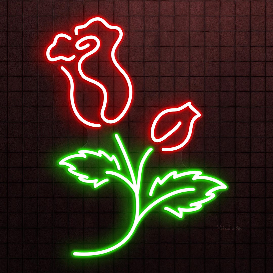Rose Neon Sign, Wedding Decor, Flower Shop Wall Art - Etsy