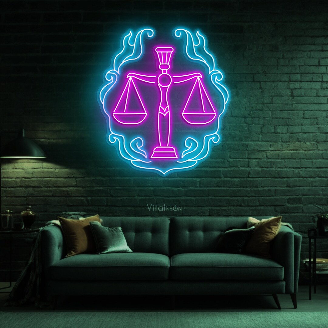 Libra LED Neon Sign, Zodiac Horoscope Wall Decor, Bedroom Decor, Zodiac ...