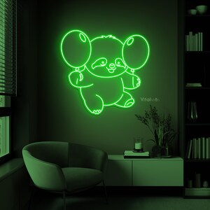 Baby Sloth With Balloon Neon Sign, Sloth With Balloons LED Light, Sloth ...