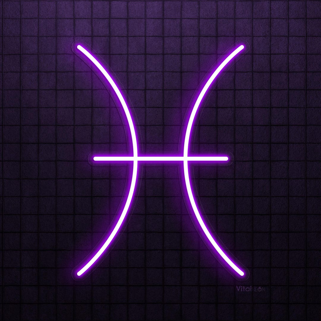 Pisces Neon Sign, Pisces LED Light, Home Wall Decor, Zodiac Symbol Wall ...