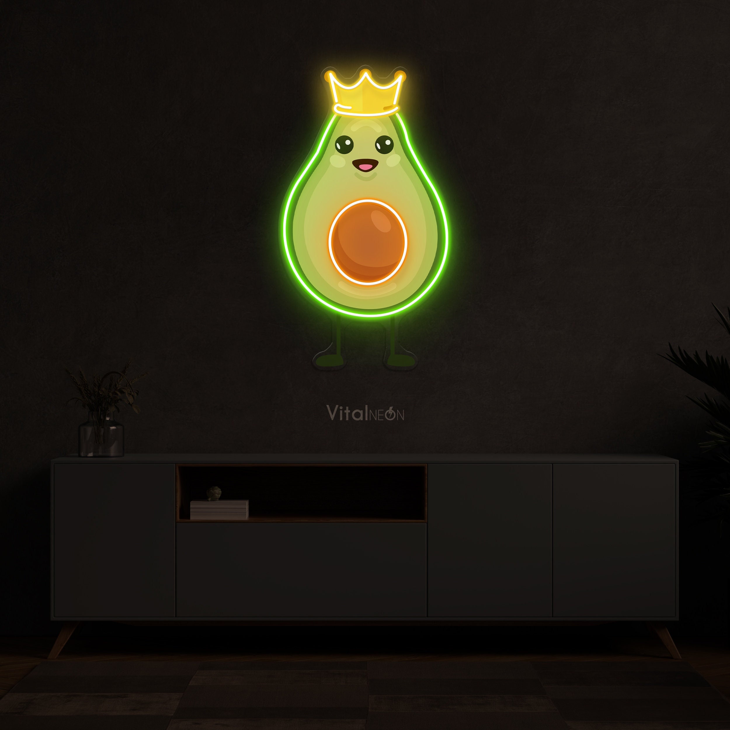 Avocado Neon Sign, Avocado Light, Pop Art Wall Decor, Food Neon Art ...