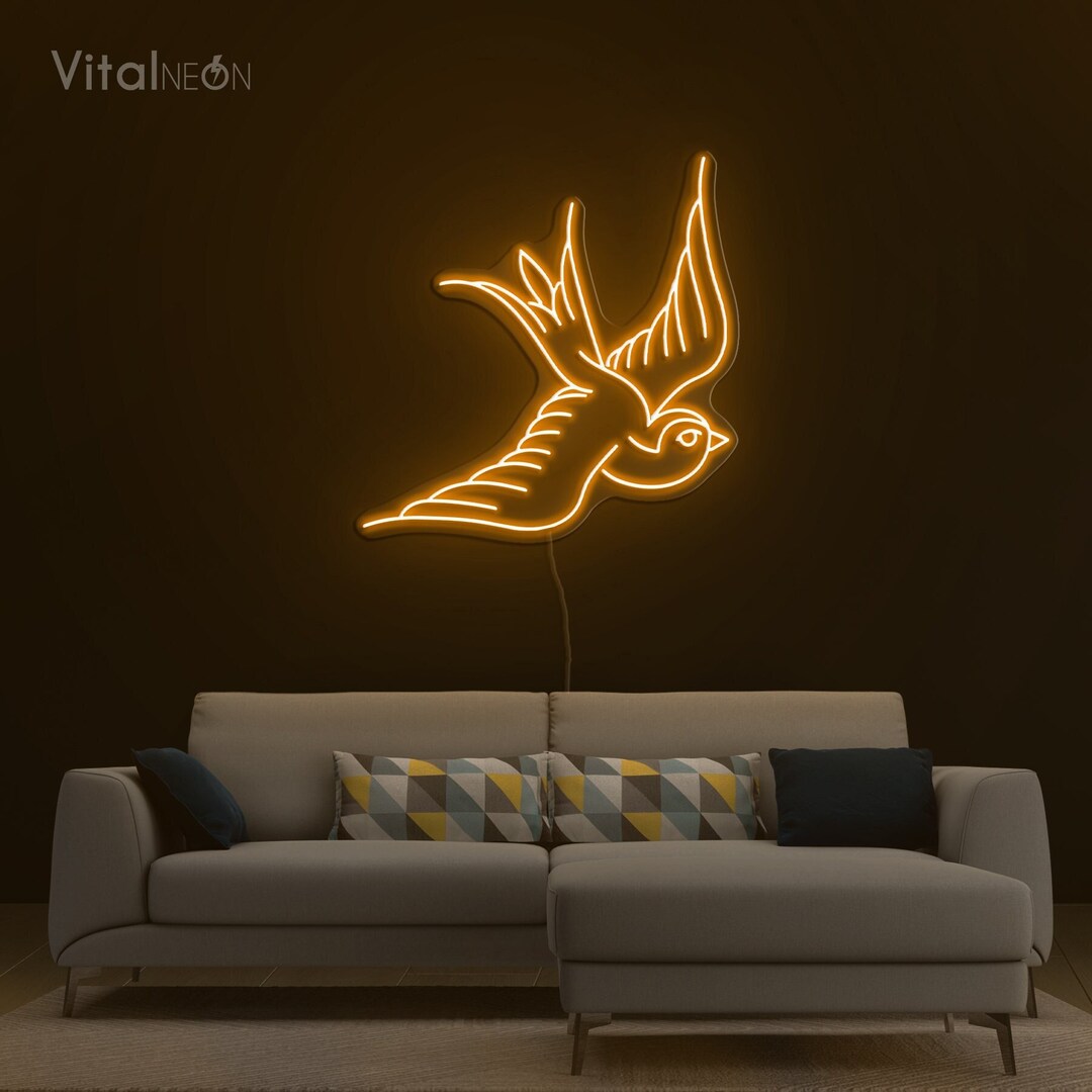 Swallow LED Neon Sign for Flying Bird Wall Art Bedroom Living Room ...