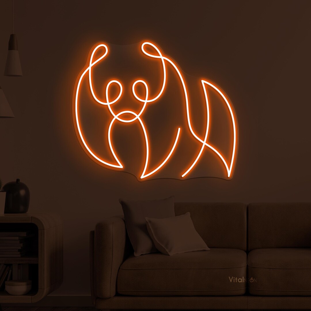 Bear Neon Sign, Bear LED Light, Line Bear Wall Art, Cute Bear Wall ...