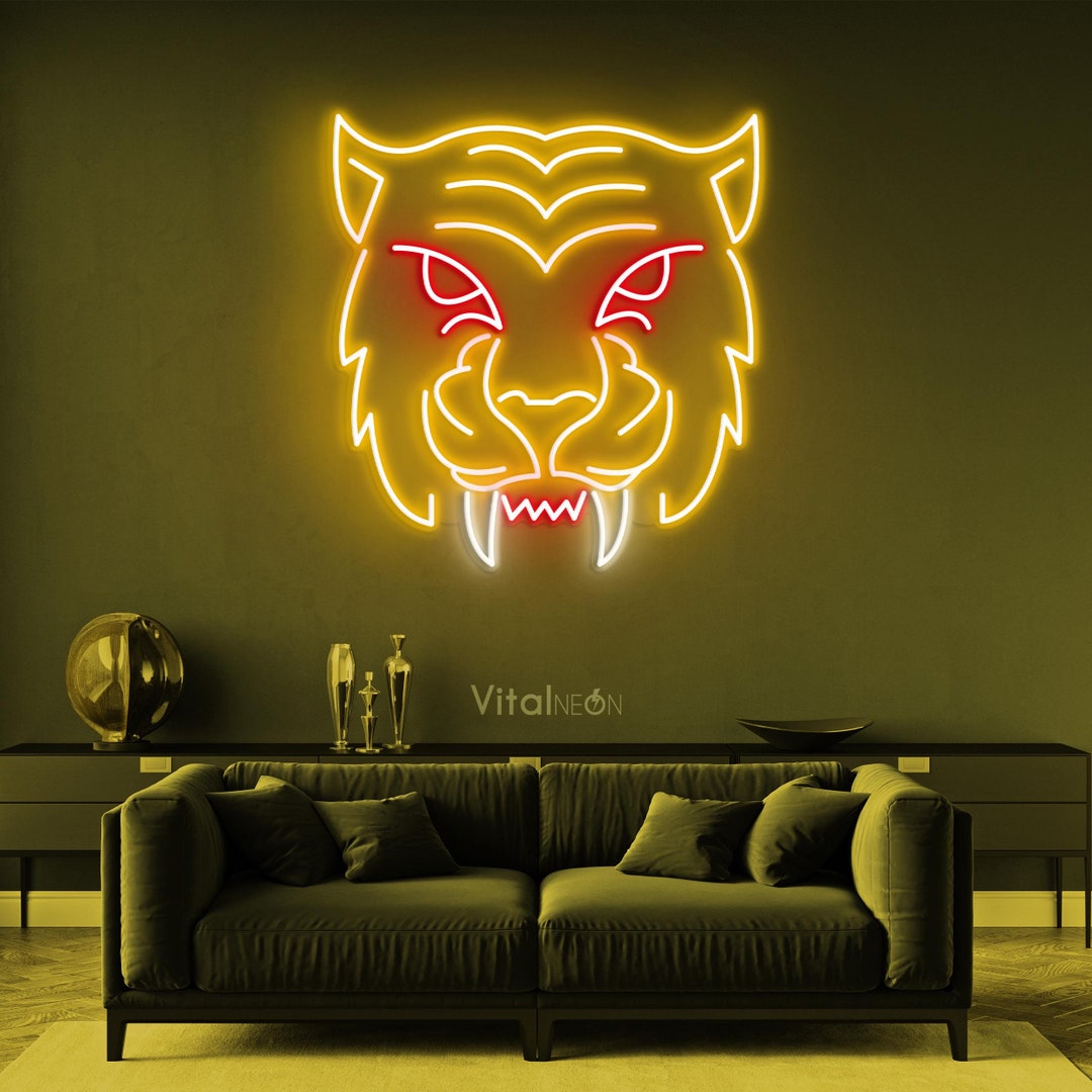 Tiger Roar Neon Sign, Tiger LED Light, Tiger Roar LED Neon Art, Jungle ...