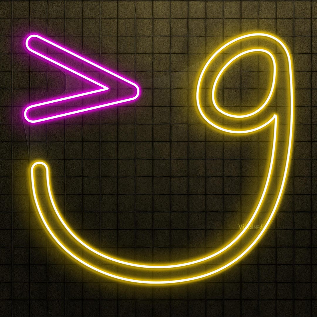 Wink Emoji LED Neon Sign, Kids Room Decor - Etsy