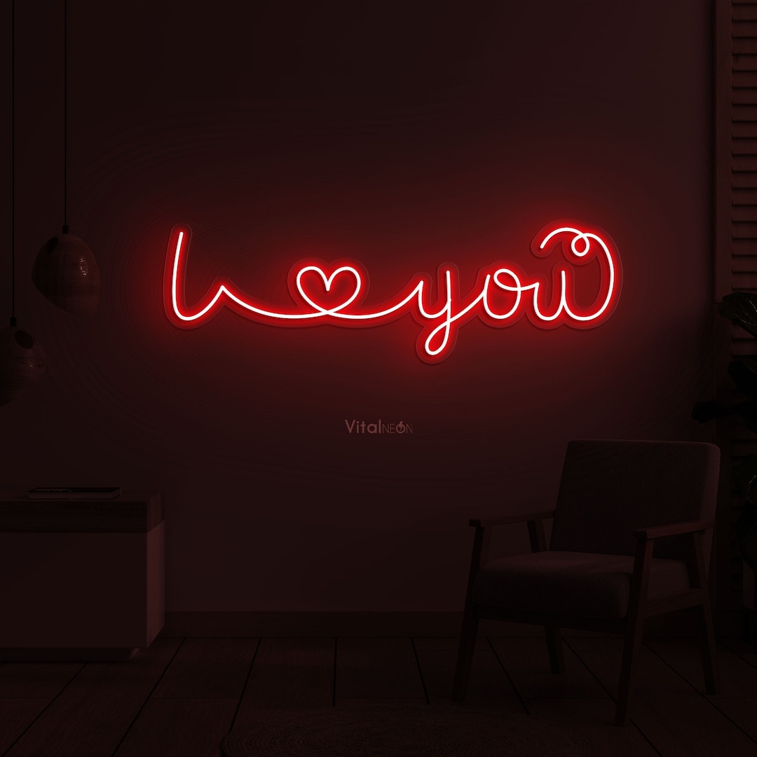 I Love You Neon Sign, LED Neon Sign for Wedding Party Wall Decor, Gift ...