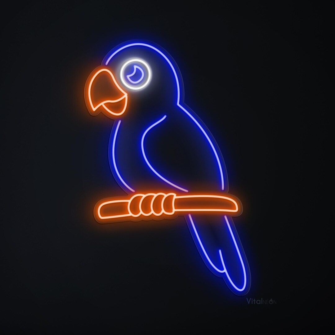 Parrot Macaw Neon Sign – LED Wall Art Home, Kids Room, or Birds Shop ...