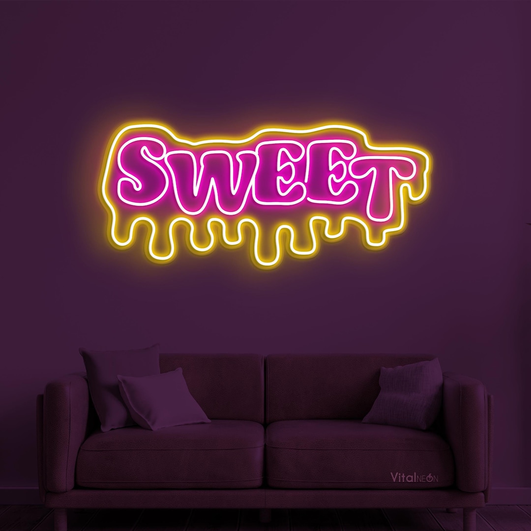 Sweet Neon Sign Dimmable LED Light Dessert Wall Art Candy Shop Room ...