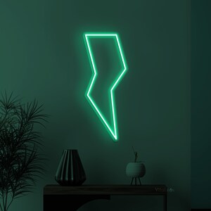 Lightning Neon Sign LED Light Bolt Wall Art Thunder Room Cafe Bar Home ...