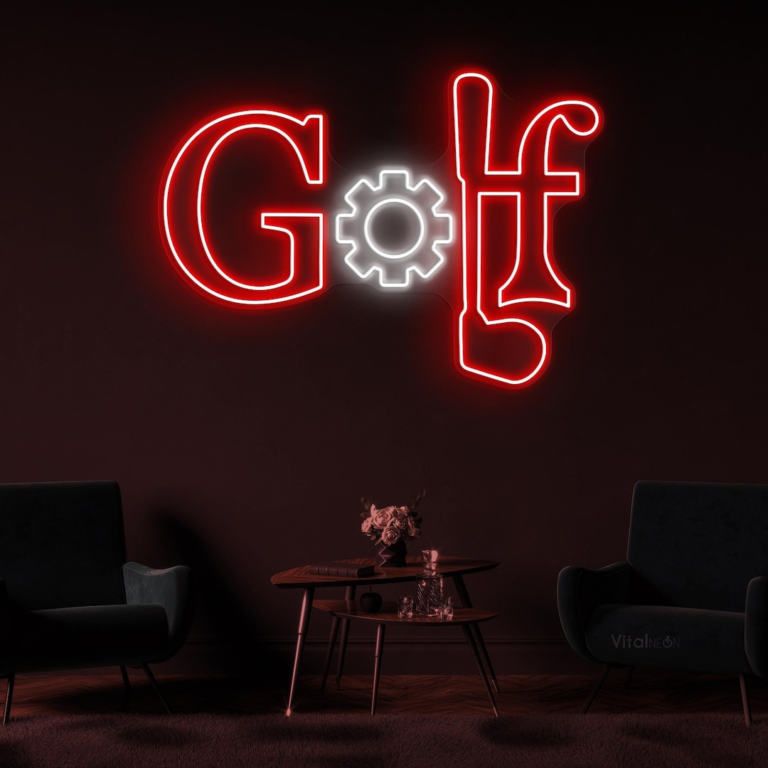 Golf Neon Sign, Golf LED Light, Golf Gear Wall Decor, Game Room Wall ...