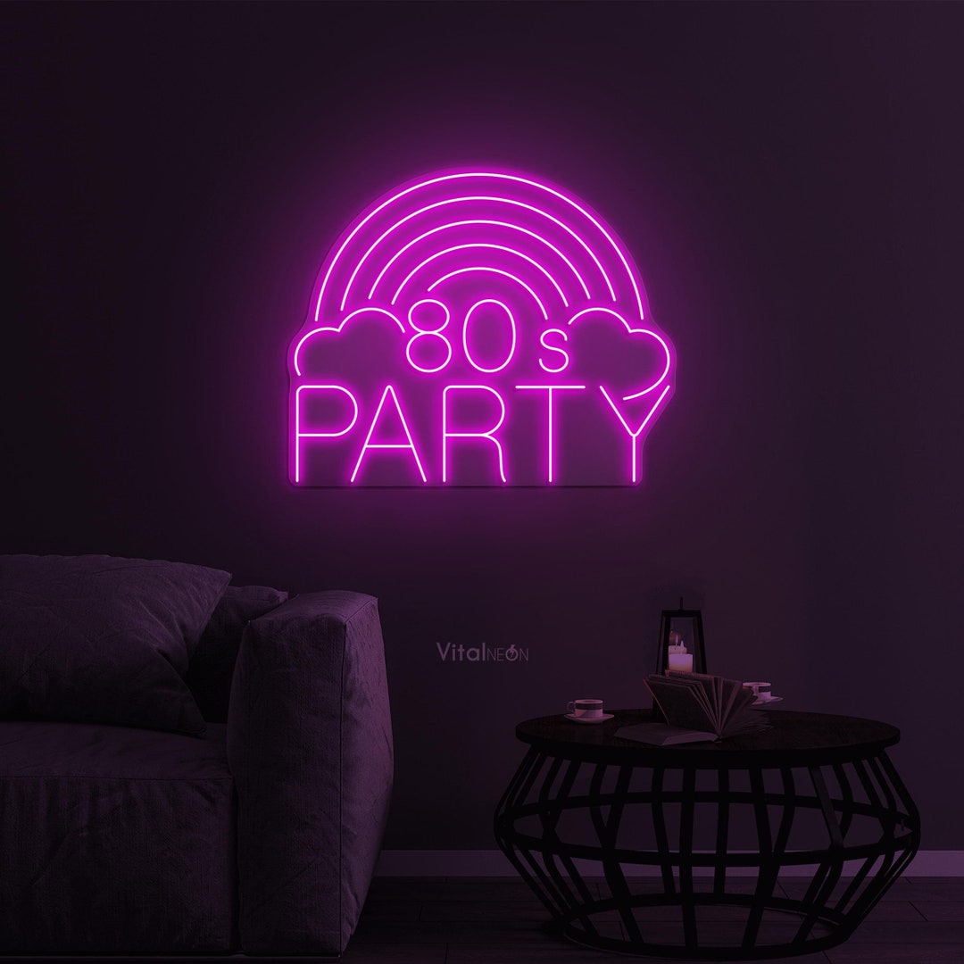 80s Party Neon Sign, 80s Party LED Light, Retro LED Neon Art, Party ...