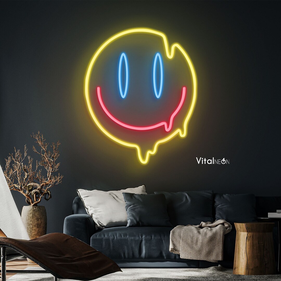 Smile Face Neon Sign, Emoji LED Light, Emoji Neon Art, Night Light for ...