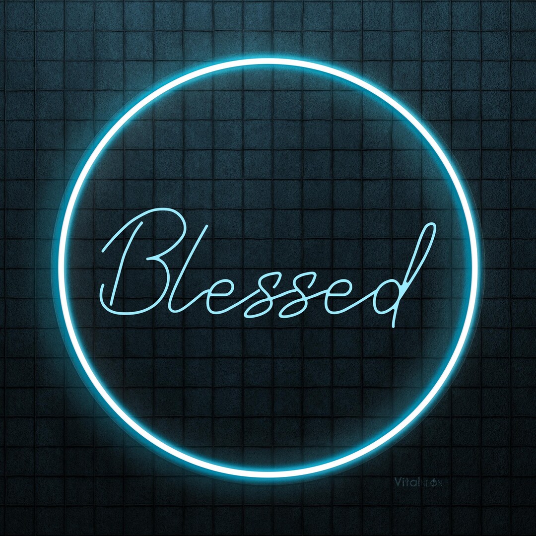 Blessed LED Neon Sign USB 3D Engraved Inspirational Home Wall Art - Etsy