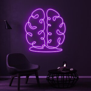 Brain Neon Sign, Brain LED Light, Hospital Wall Decor, Home Wall Art ...