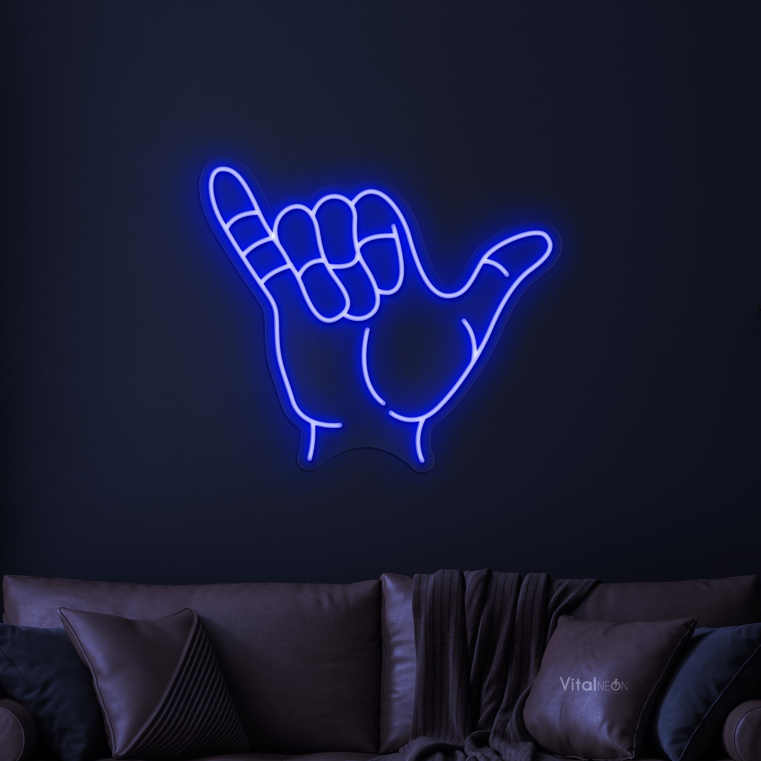 Shaka Hand LED Neon Sign, Chill Vibe Wall Decor - Etsy
