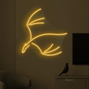 Dragon Neon Sign, Dragon LED Light, Mythical Creature Wall Decor ...
