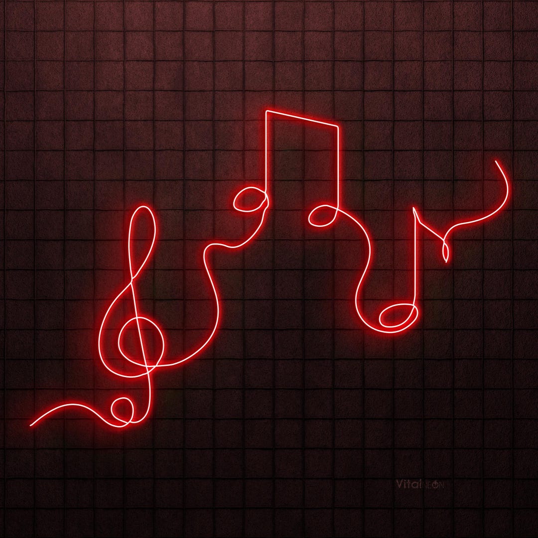 Music Neon Sign Treble Clef Wall Art LED Bedroom Studio Decor Light - Etsy
