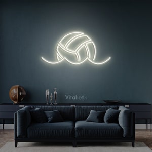 Volleyball Neon Light, Volleyball Neon Sign, Sign for Game Room Decor ...