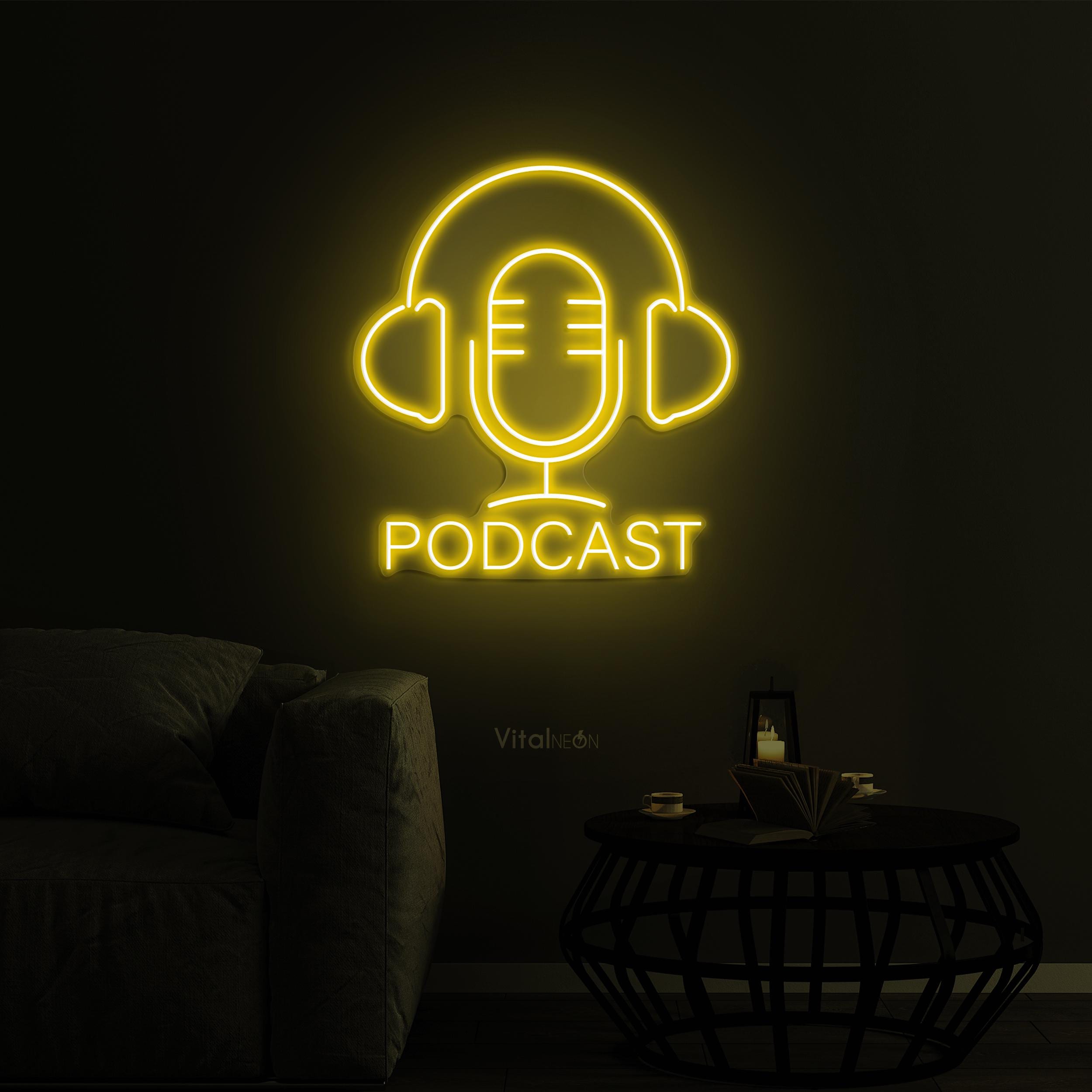 Podcast Neon Sign, Podcast LED Light, Recording Studio Decor, Talk Show ...