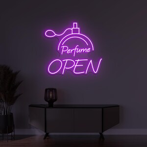 Open Perfume Neon Sign, Open Perfume LED Light, Perfume Shop Wall Decor ...