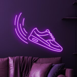 Running Shoe LED Light Neon Sign, Sports Shop Wall Art, Lover Home Gift ...