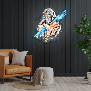 Zeus Neon Sign, LED Neon Pop Art, Thunder Neon Light, Home Decor ...