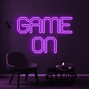 Game on Neon Sign, Game on LED Light, Game Room Wall Decor, Game Zone ...