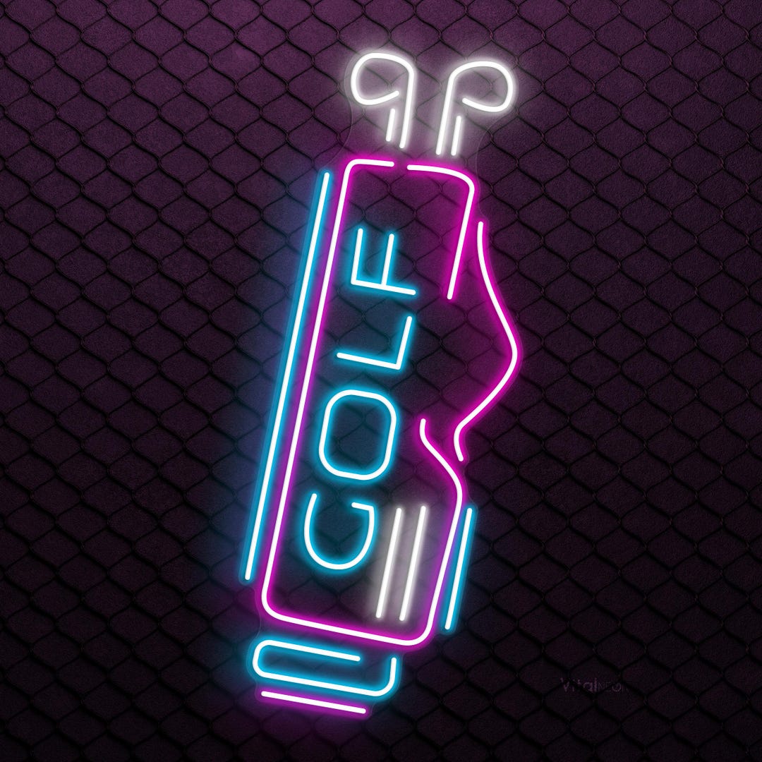 Golf Neon Sign, Golf Bag LED Light, Golf Bag Neon Light, Golf Club Wall ...