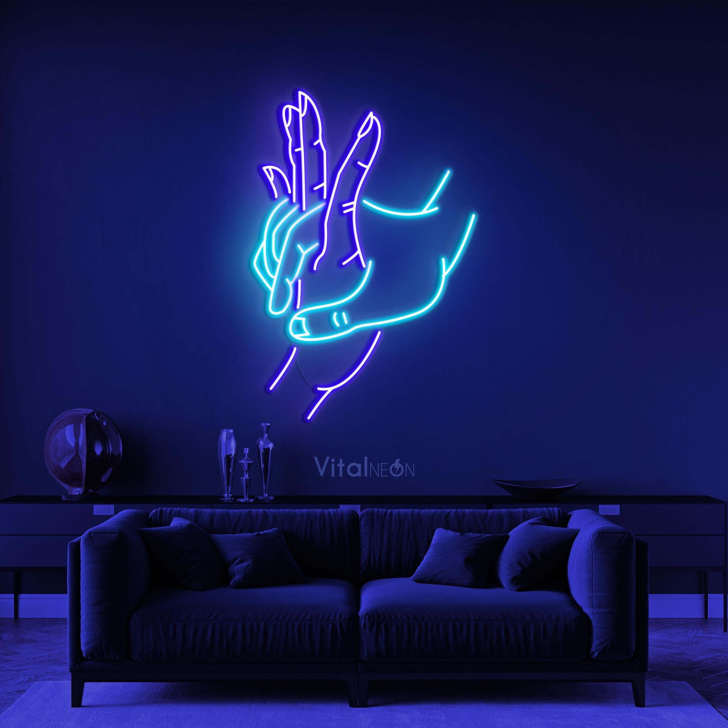 Hands Love Neon Sign, Holding Hands LED Light, Hands Love Wall Art ...