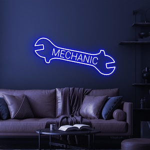 Mechanic Neon Sign, Mechanic LED Light, Car Repair Shop Wall Decor ...