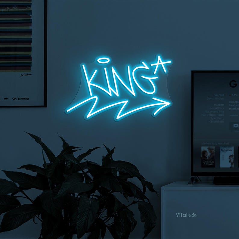 King LED Neon Sign, Boy's Bedroom Decor, Birthday Party Light - Etsy