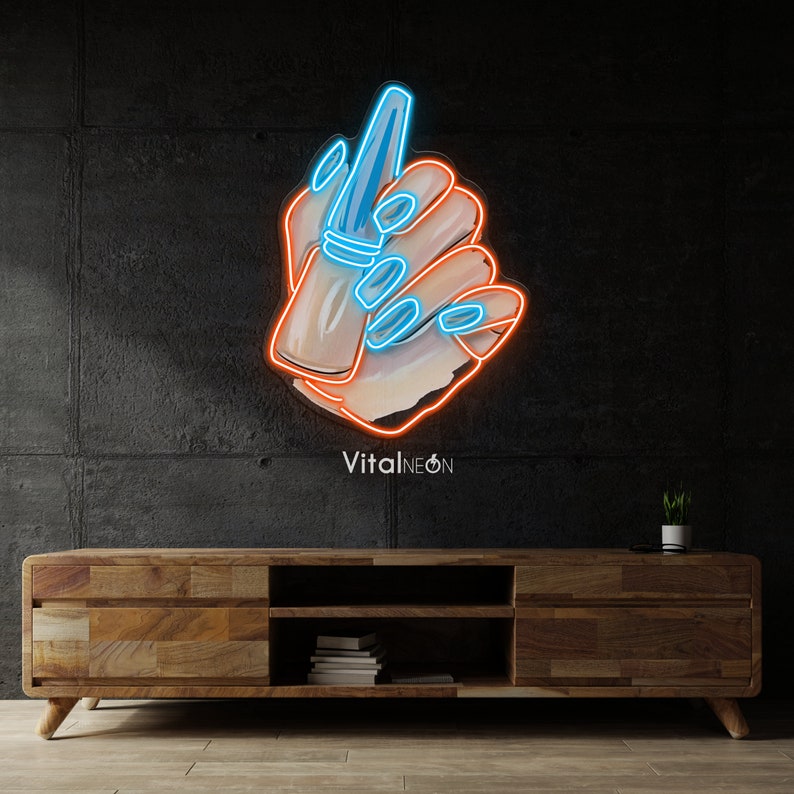 Nail LED Neon Sign Light Pop Art, Nail Polish Studio Artwork LED Neon ...