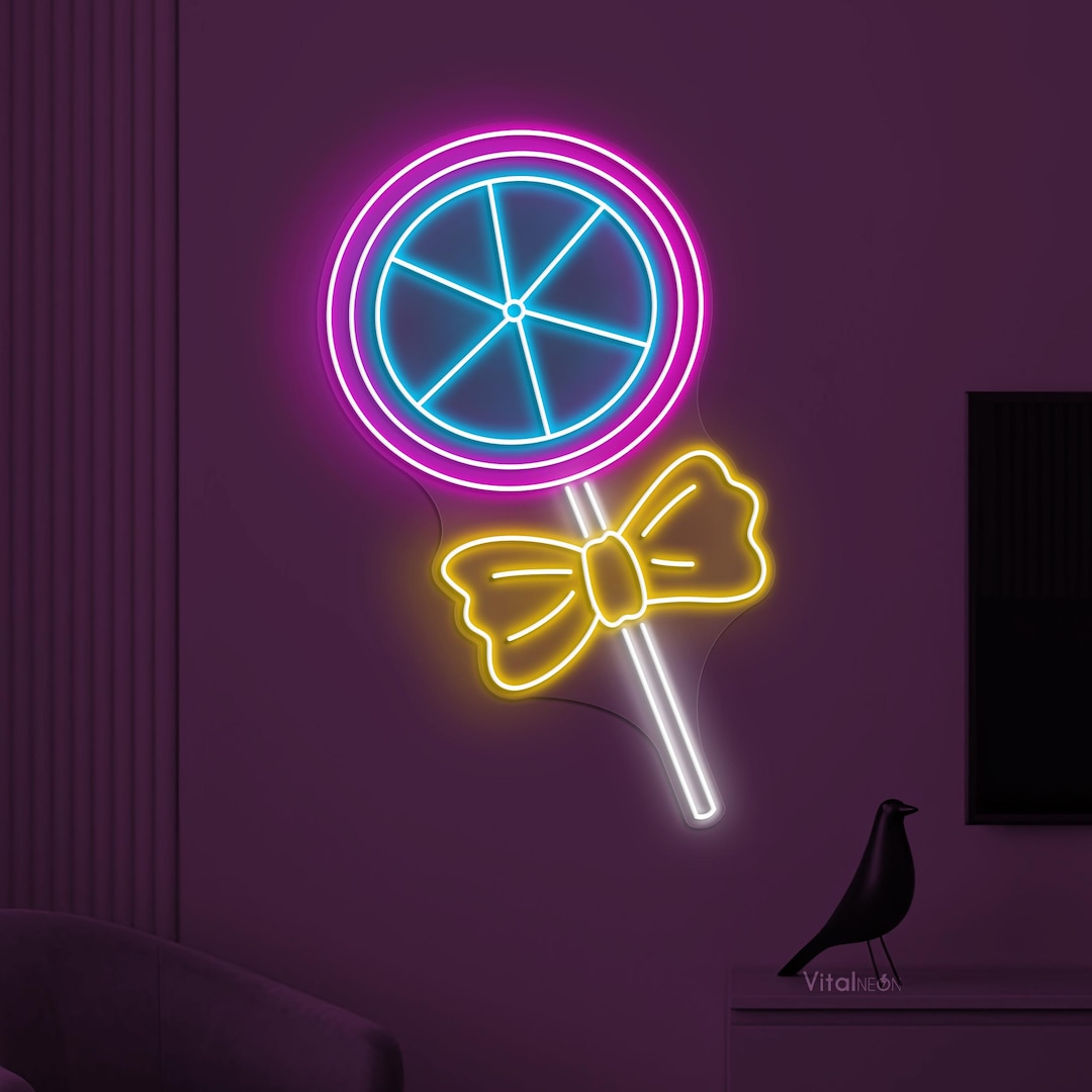 Lollipop Neon Sign, Lollipop LED Light, Candy Shop Wall Decor, Lollipop ...