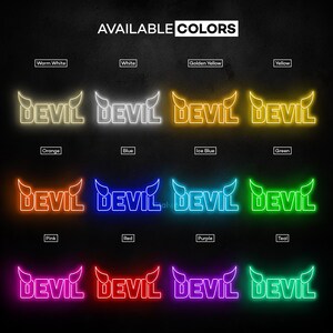 Devil Neon Sign, Devil LED Light, Horned Devil Wall Decor, Decor for ...