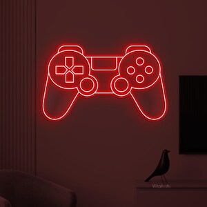 Game Console Neon Sign, Gamepad LED Light, Game Room Wall Decor, Game ...