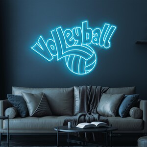 Volleyball Neon Sign, Volleyball LED Light, Ball Wall Decor ...