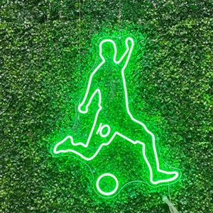 Soccer Player Neon Sign, Soccer Ball LED Light, Football Sports Decor ...