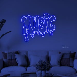 Dripping Music Neon Sign, Dripping Music LED Light, Music Wall Decor ...