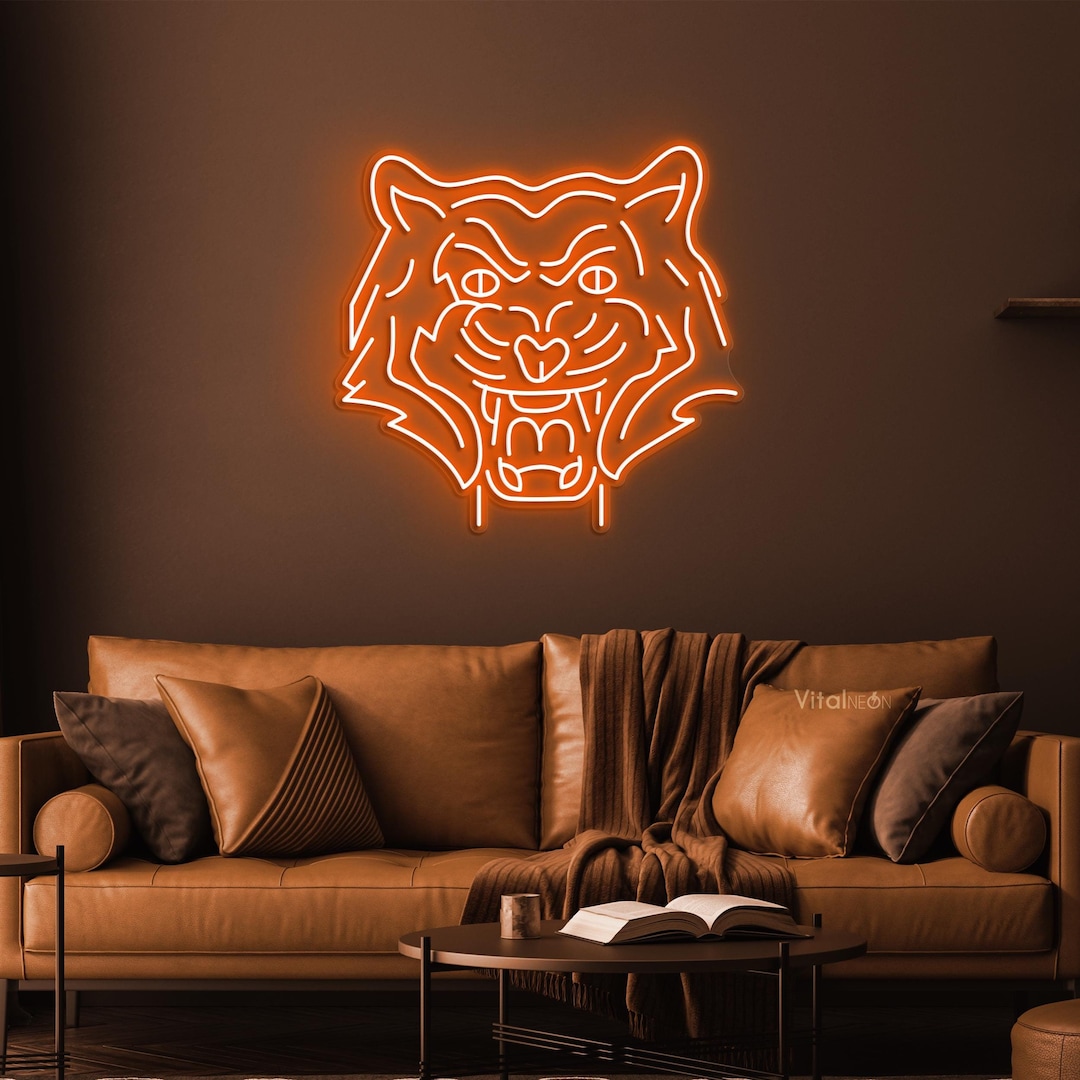 Tiger Neon Sign, Tiger Led Light, Roar Tiger Wall Decor, Wild Animal ...