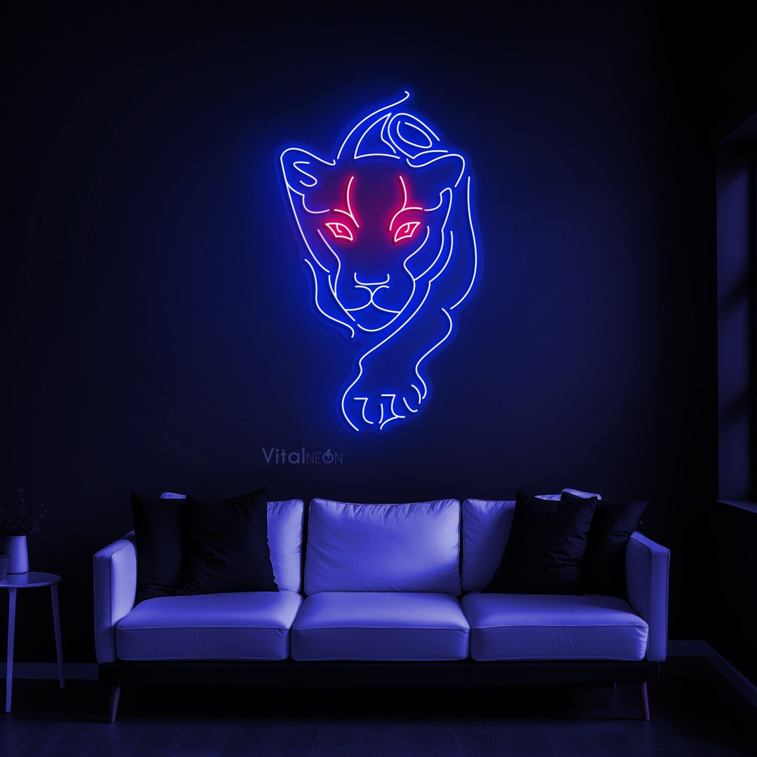 Panther Neon Sign LED Light Big Cat Wall Art Man Cave Game Room Decor ...