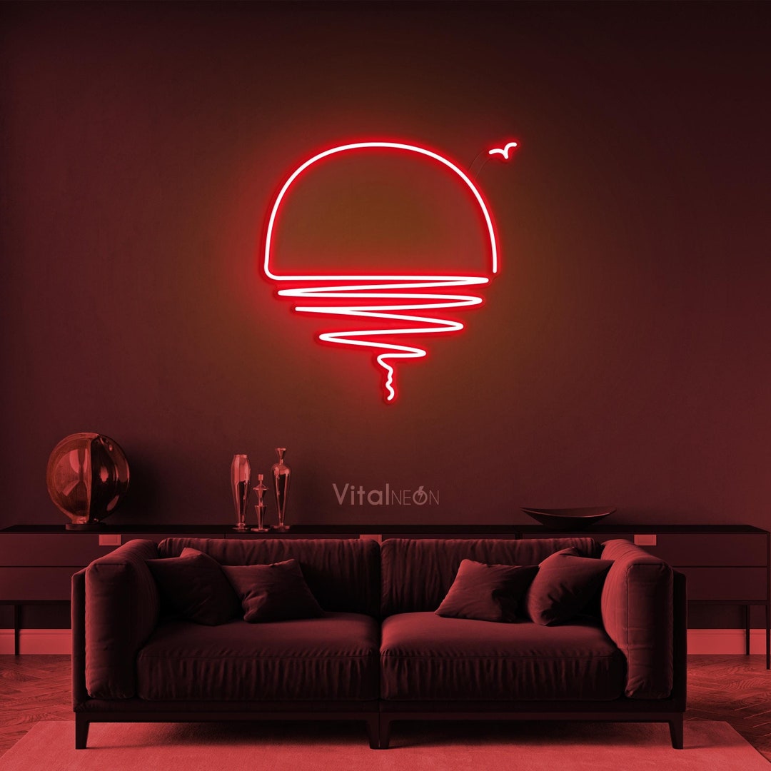 Sunset Neon Sign, Sunset LED Light, Ocean Sunset LED Neon Art, Sunset ...