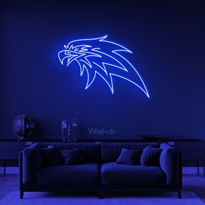 Eagle Head Neon Light, Eagle Wall Decor, Bird of Prey Neon Sign, LED ...