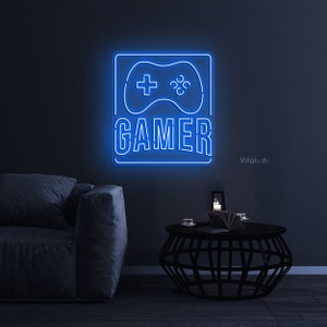 Gamer LED Neon Sign, Game Controller Light, Custom Neon Sign for Game ...