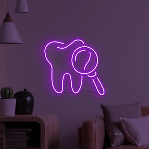 Tooth Neon Sign, Tooth LED Light, Dental Clinic Wall Art, Oral Care ...