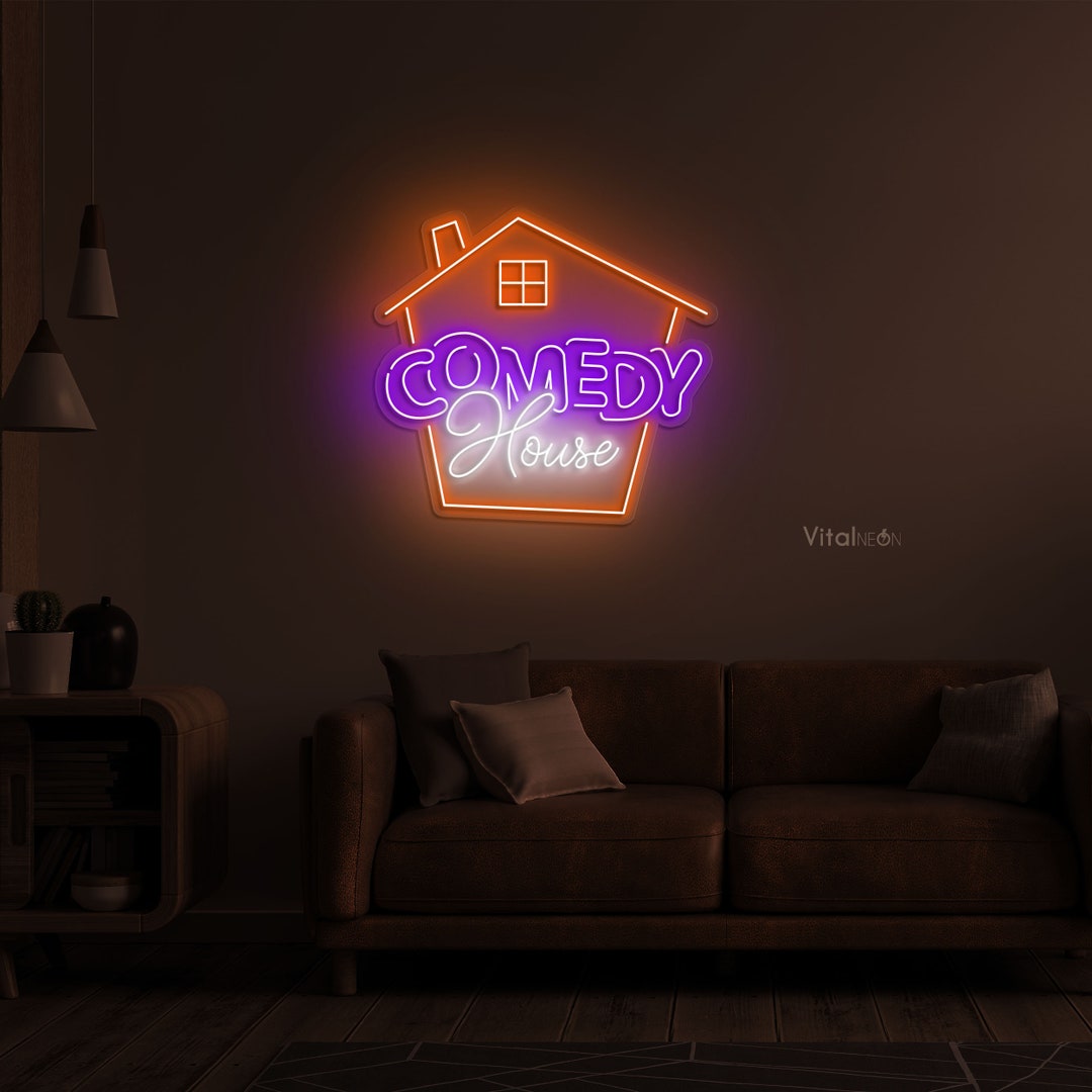 Comedy House LED Neon Light, Decor for Comedy Clubs, Home Theaters ...