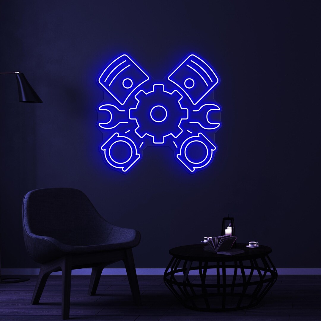 Mechanic Tools Neon Sign, Mechanic LED Light, Garage Wall Decor, Work ...